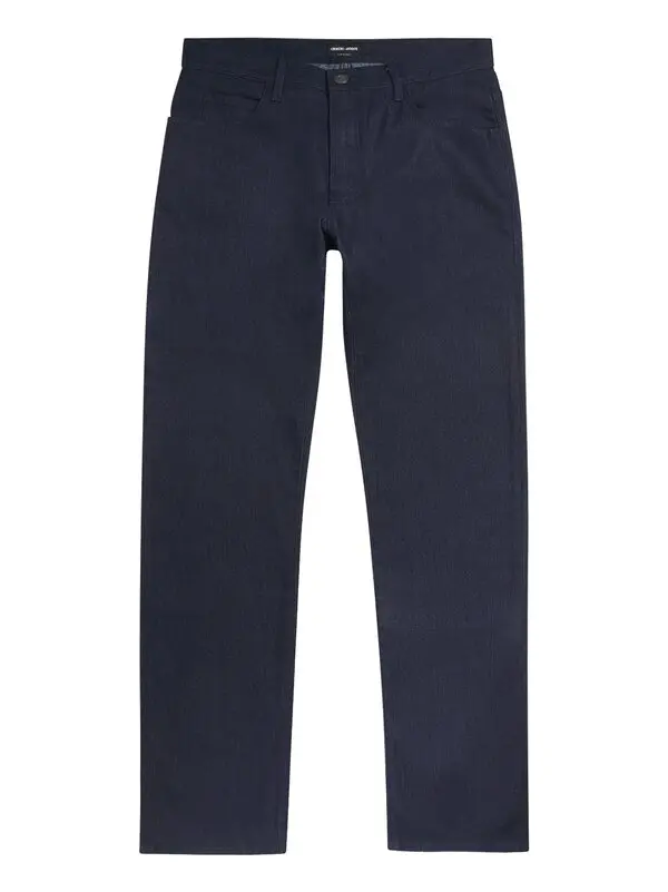 Giorgio Armani Stretch-cotton-blend Chinos - Blue