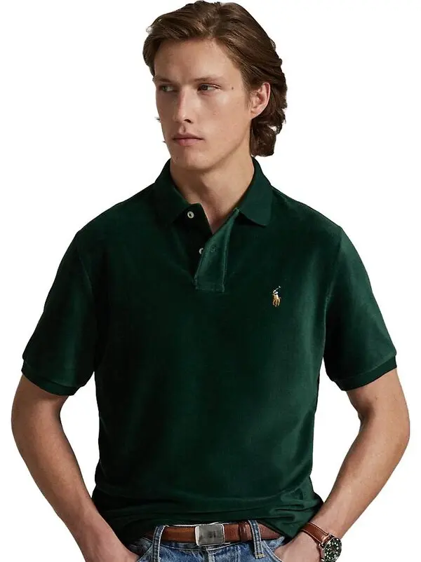 Ralph Lauren Classic Fit Knit Corduroy Polo Shirt - College Green