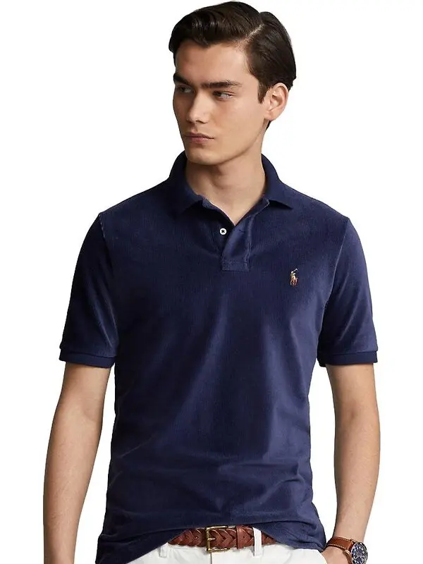 Ralph Lauren Classic Fit Knit Corduroy Polo Shirt - Newport Navy