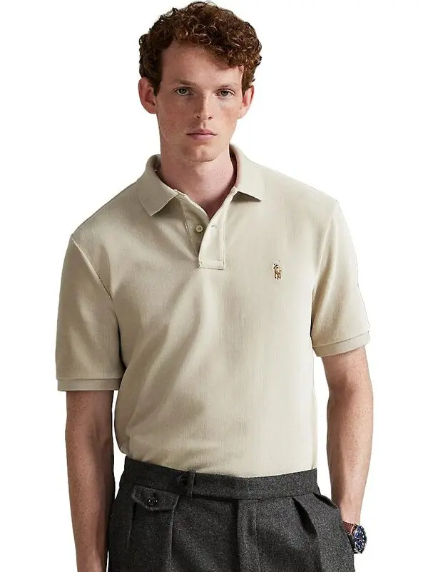 Ralph Lauren Classic Fit Knit Corduroy Polo Shirt - Stonewear Grey