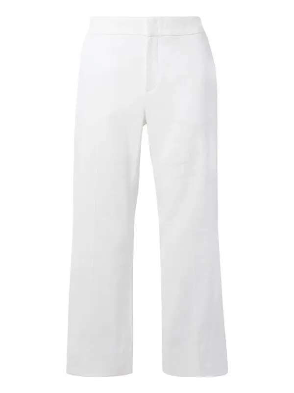 Another Tomorrow Cropped Hemp-blend Flared Pants - Off-white