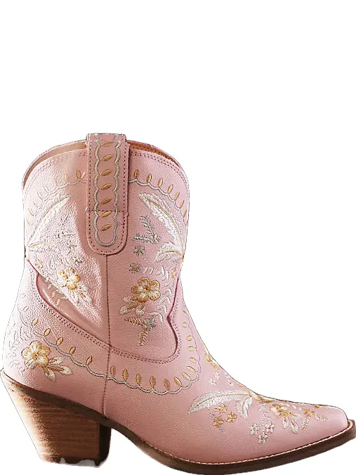 DINGO 1969 Primrose Leather Booties - Pink