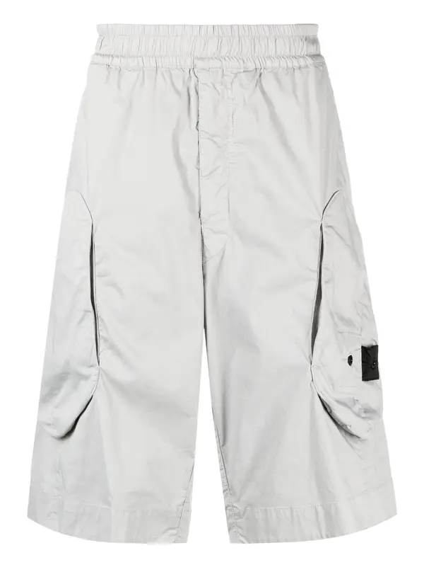 Stone Island Cotton-blend Drop-crotch Shorts - Grey