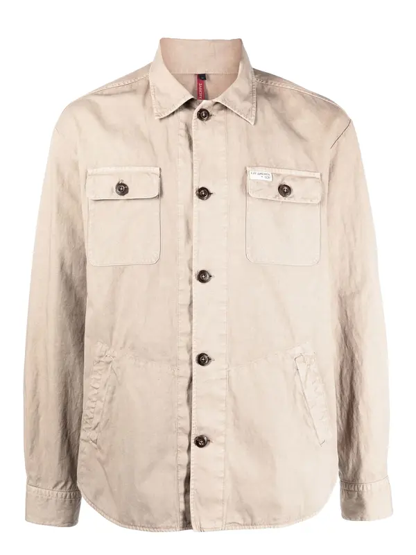 FAY Button-down Shirt Jacket - Neutrals