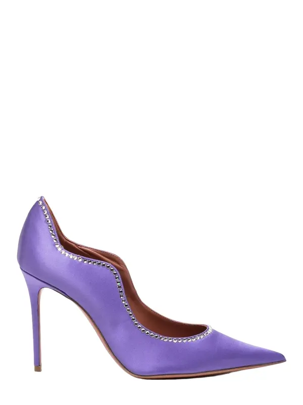 Amina Muaddi Romy Pointed-toe Pumps - Purple