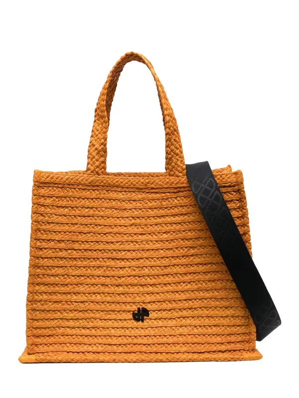 Patou Jp Raffia Tote - Orange
