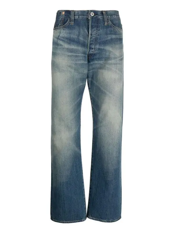 Junya Watanabe Pop-art Patch Straight Jeans - Blue