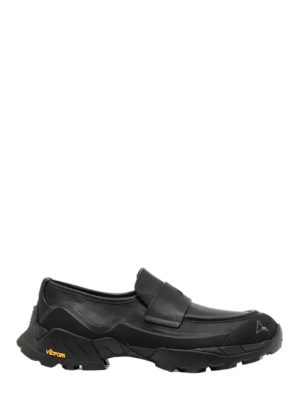 ROA Logo-print Leather Loafers - Black
