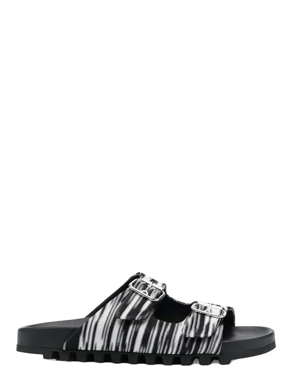 Missoni Double-buckle Knitted Slides - Black