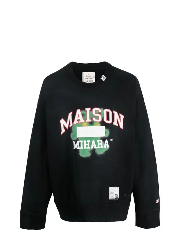 Mihara Yasuhiro Logo-print Cotton Sweatshirt - Black