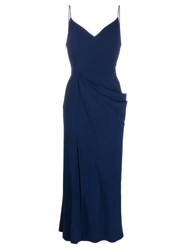 Alexander McQueen Draped Midi Dress - Blue