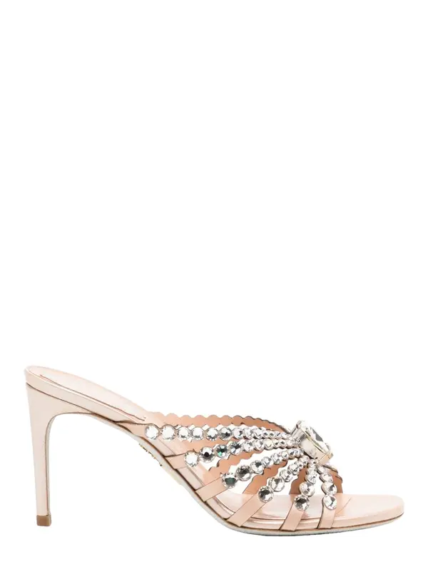 Rene Caovilla 90mm Crystal-embellished Leather Sandals - Pink