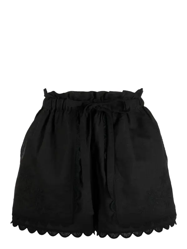 Ulla Johnson Nellie Embroidered Shorts - Black