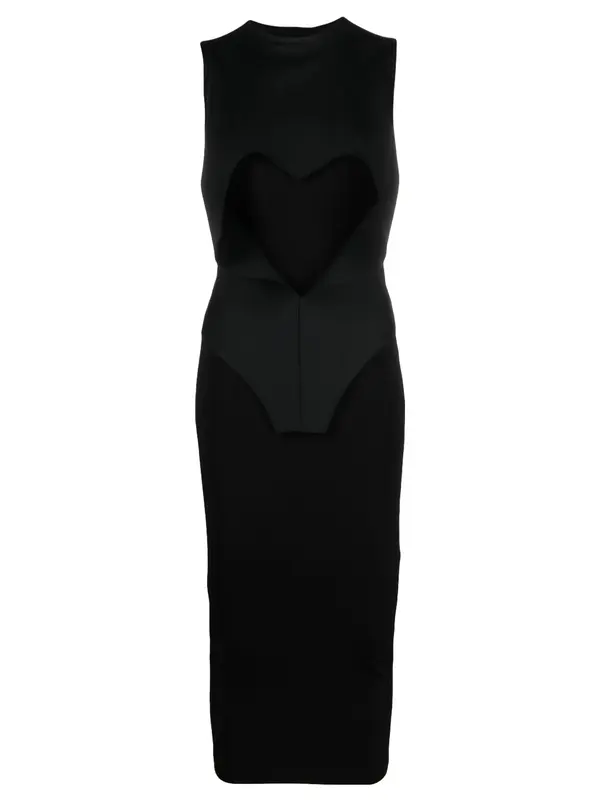 BOTTER Sleeveless Ribbed Midi Dress - Black