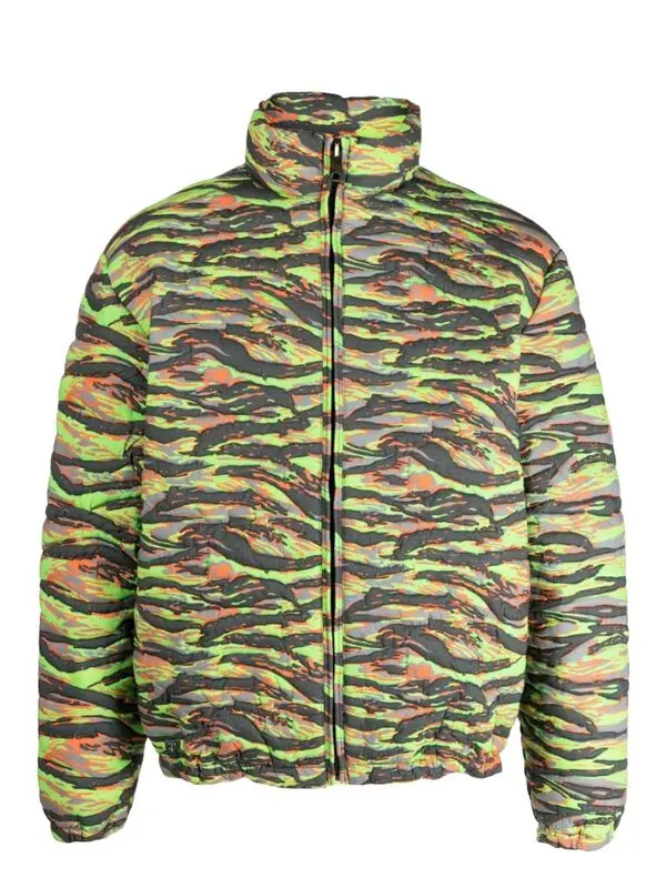 ERL Printed Quilted Puffer Jacket - Green
