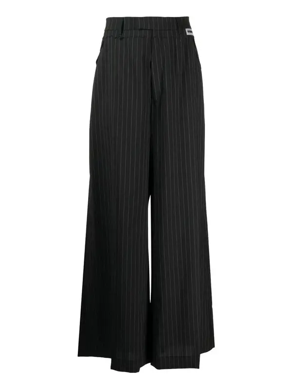 Vetements Pinstripe Wide-leg Trousers - Black
