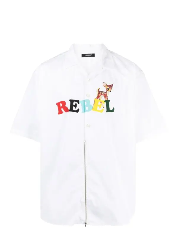 UNDERCOVERISM Rebel Short-sleeve Cotton Shirt - White