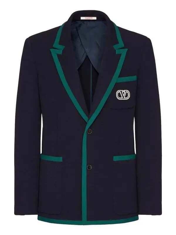 Valentino Garavani Vlogo Signature Single-breasted Blazer - Blue