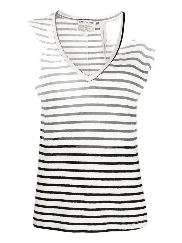 Each X Other Striped V-neck T-shirt - White