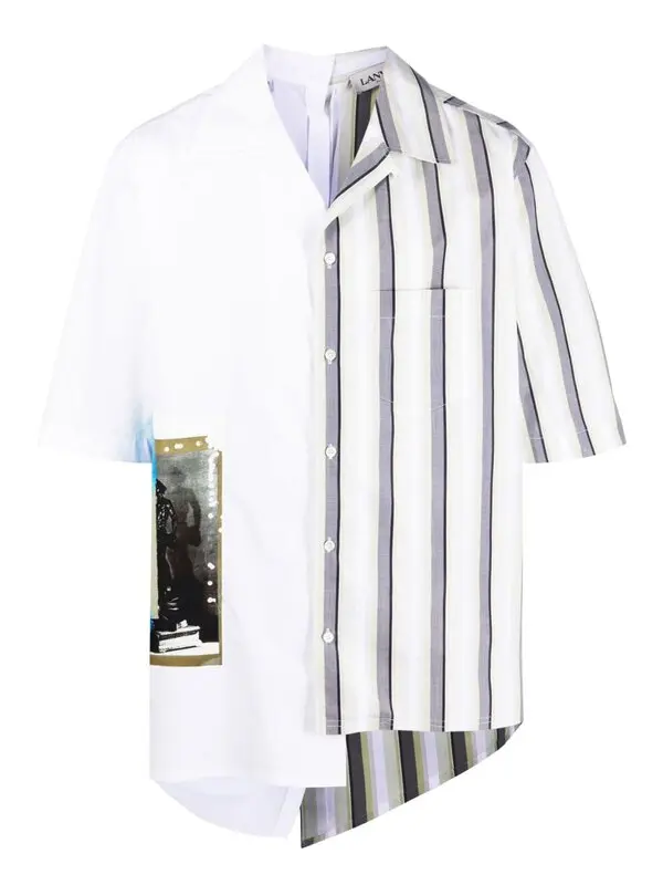 LANVIN Asymmetric Patchwork Shirt - White