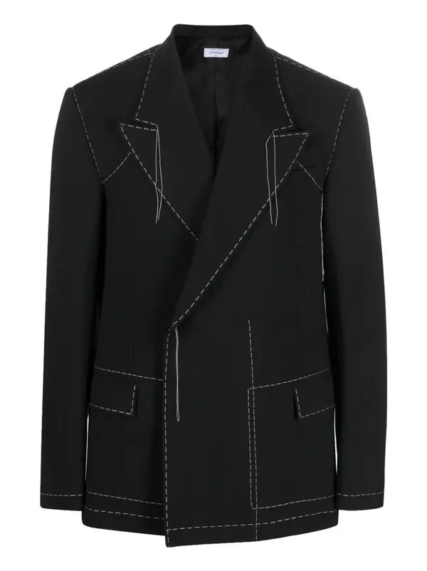Off-White Stitch Tailored Double-breasted Blazer - Black