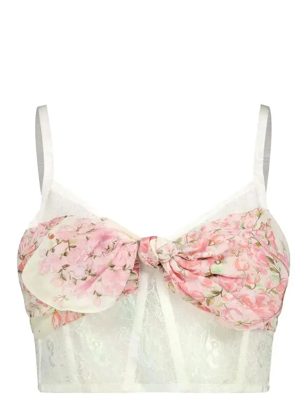 Giambattista Valli Bow-embellished Bralette Top - White