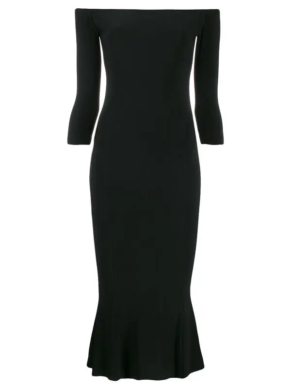 Norma Kamali Off-the-shoulder Fishtail Dress - Black
