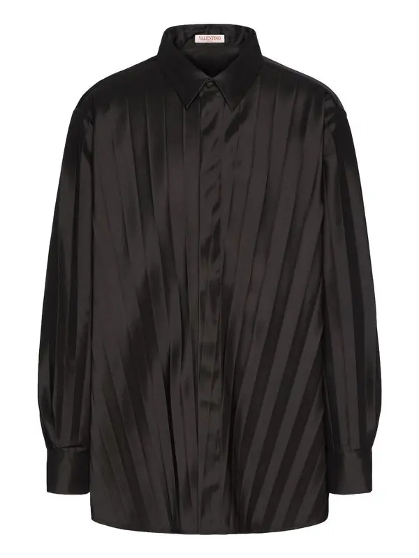 Valentino Garavani Pleated Long Sleeves Shirt - Black