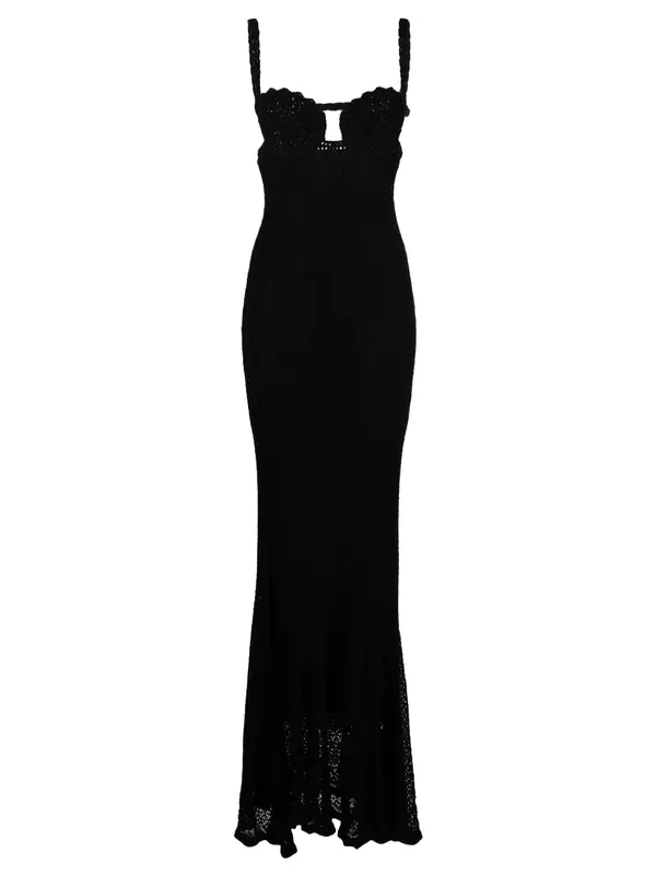 Blumarine Crochet-knit Gown - Black