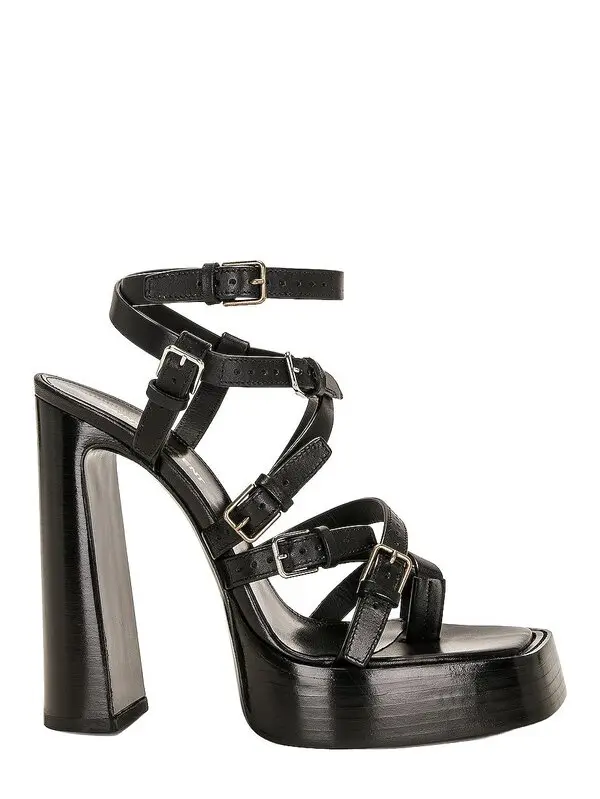 Saint Laurent Strappy Platform Sandals - Nero
