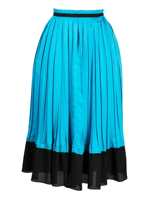 3.1 Phillip Lim Pleated Satin Midi Skirt - Blue