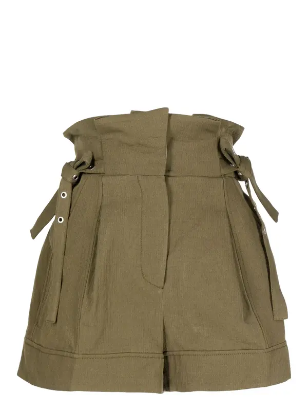 3.1 Phillip Lim Paperbag Cotton-linen Shorts - Green