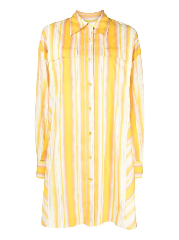 3.1 Phillip Lim Striped Cotton Shirt Dress - Yellow