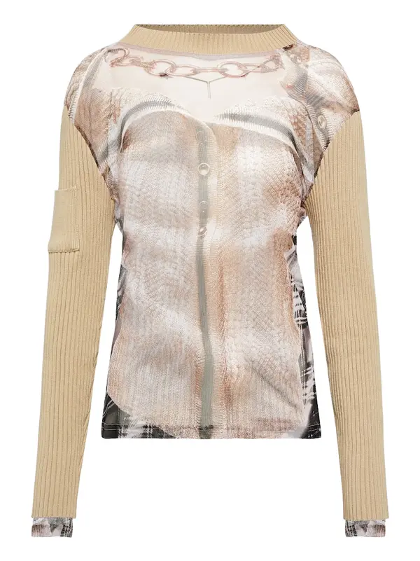 Y/project X Jean Paul Gaultier Trompe L'oeil Top - Beige