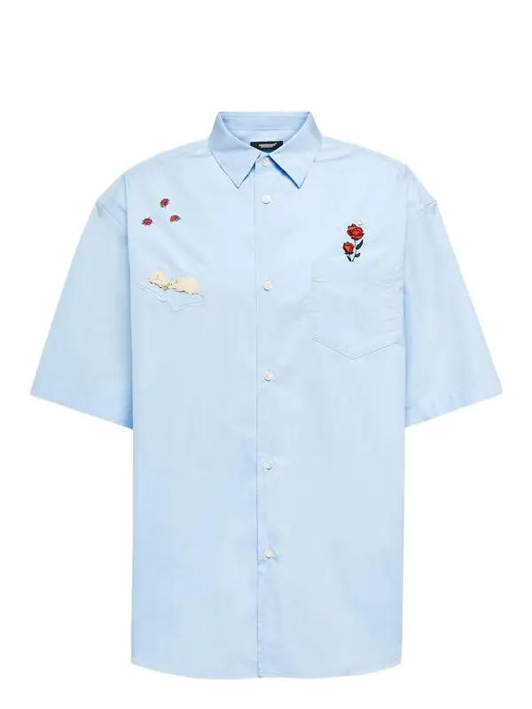 UNDERCOVERISM Embroidered Cotton Poplin Shirt - Blue