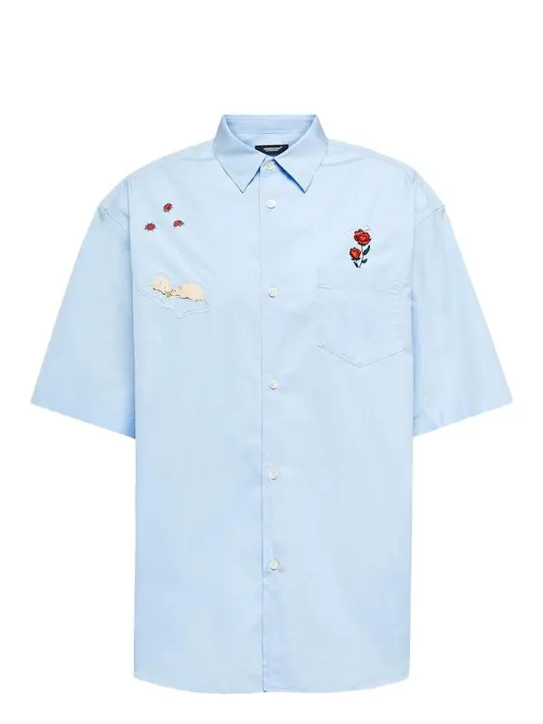 Undercover Embroidered Cotton Poplin Shirt - Blue