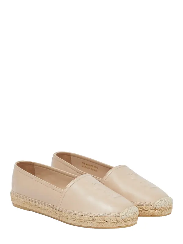 Saint Laurent Monogram Leather Espadrilles - Pink