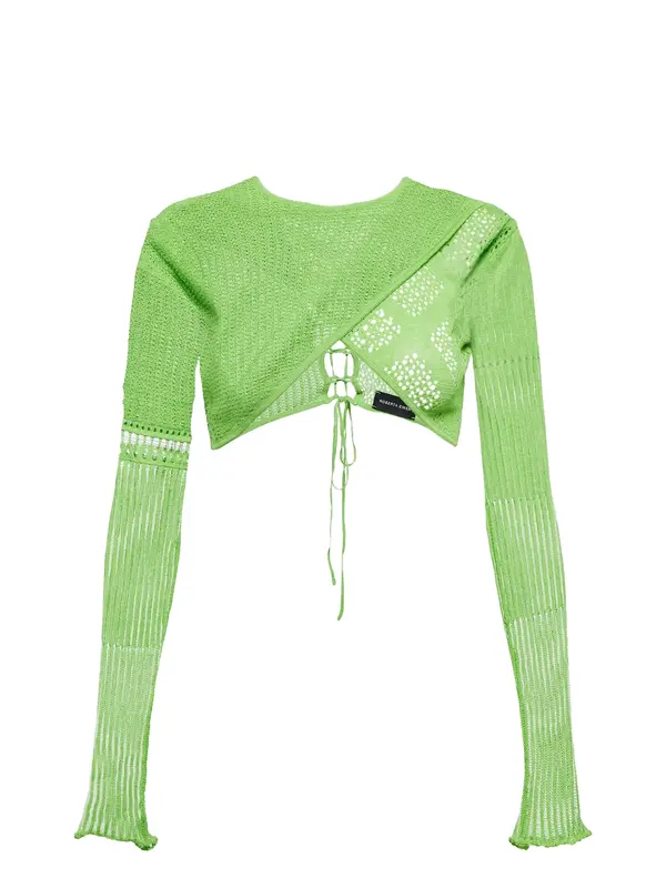 ROBERTA EINER Loona Cotton Crop Top - Green