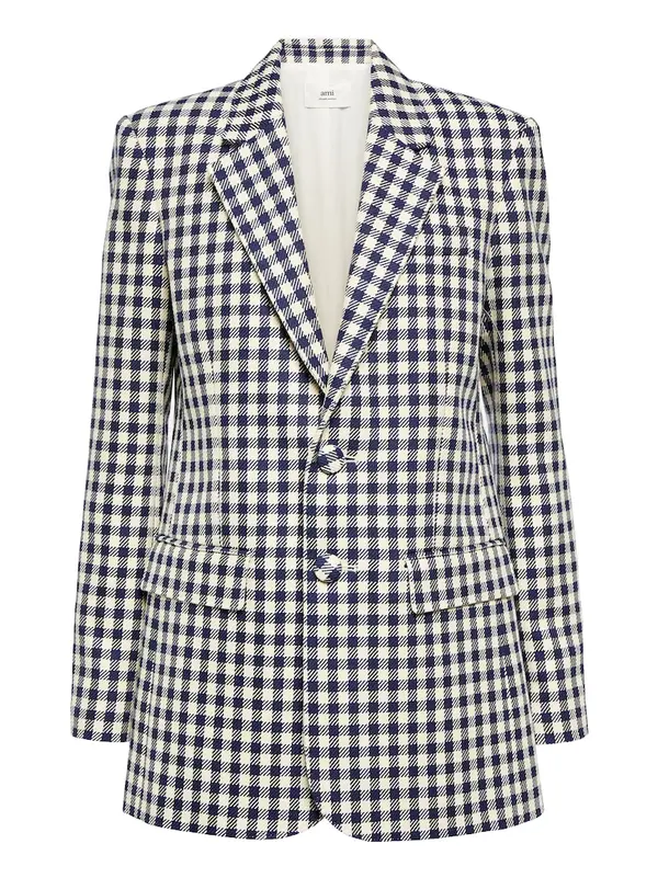 Ami Checked Blazer - Blue