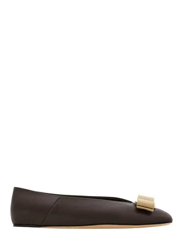 FERRAGAMO Vara Bow Ballet Flat - Brown