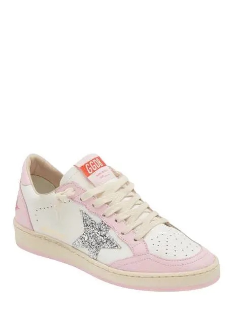 GOLDEN GOOSE Ball Star Low-top Sneakers - White/pink/silver