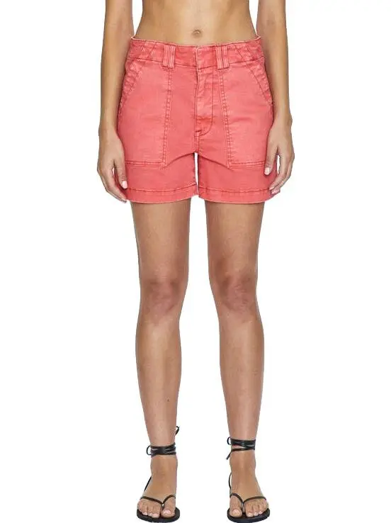 PISTOLA Marissa High-waist Utility Shorts - Cherry