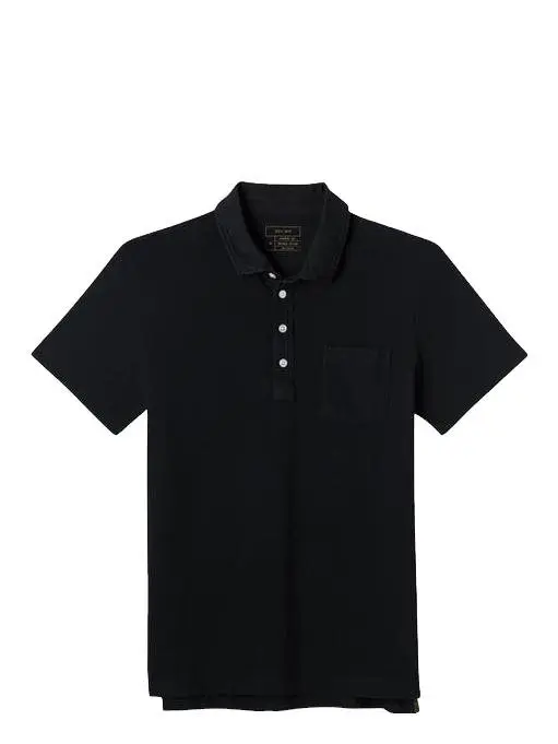 Billy Reid Pensacola Slim Fit Organic Cotton Pocket Polo - Black