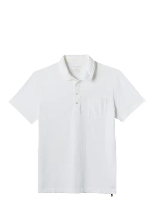 Billy Reid Pensacola Slim Fit Organic Cotton Pocket Polo - White