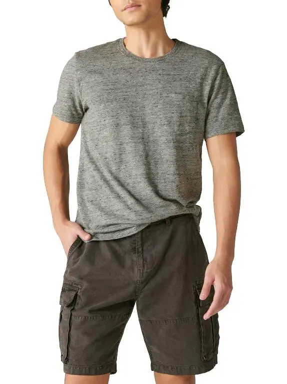 Lucky Brand Cotton Blend Pocket T-shirt - Heather Grey