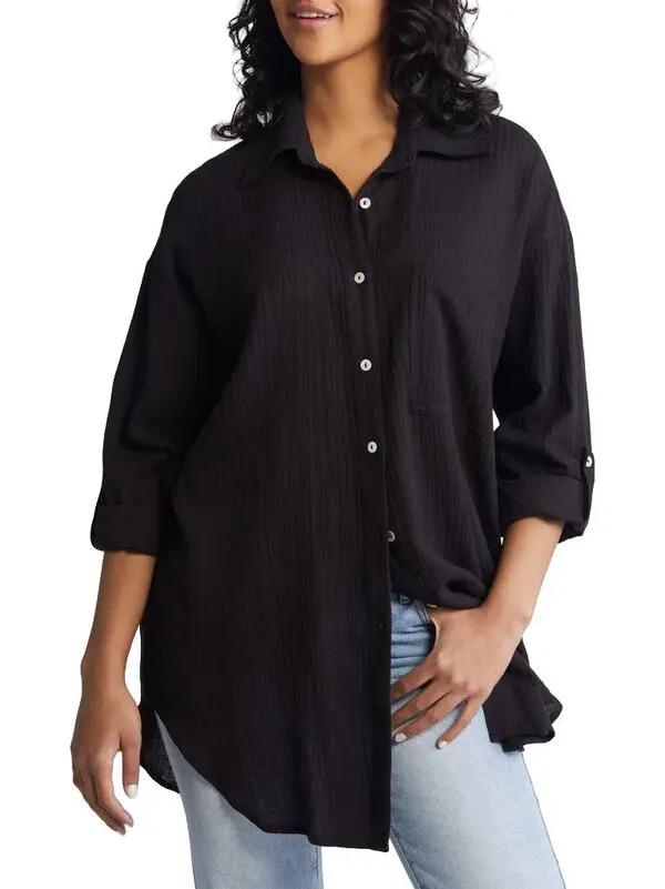 Rip Curl Premium Linen Blend Blouse - Black