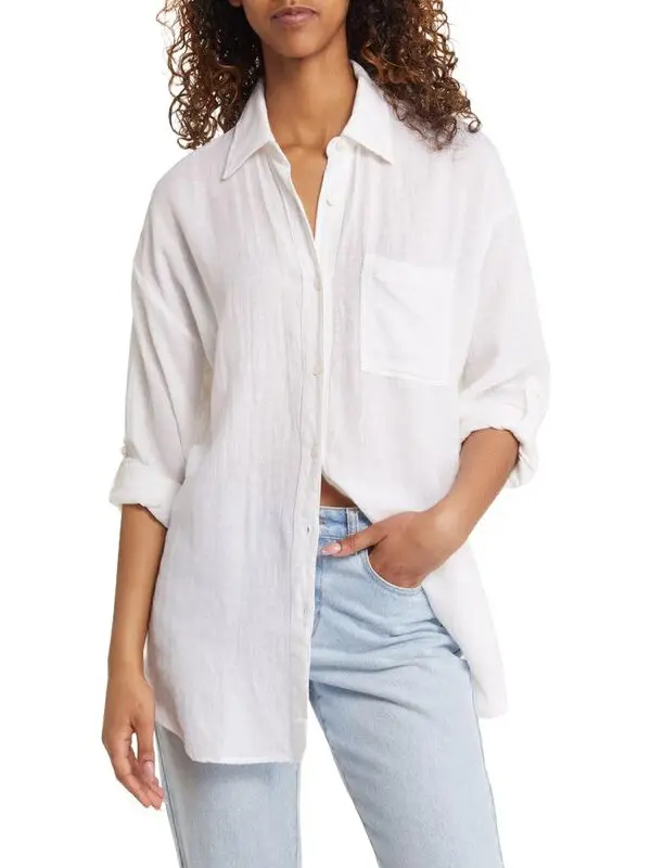 Rip Curl Premium Linen Blend Blouse - White