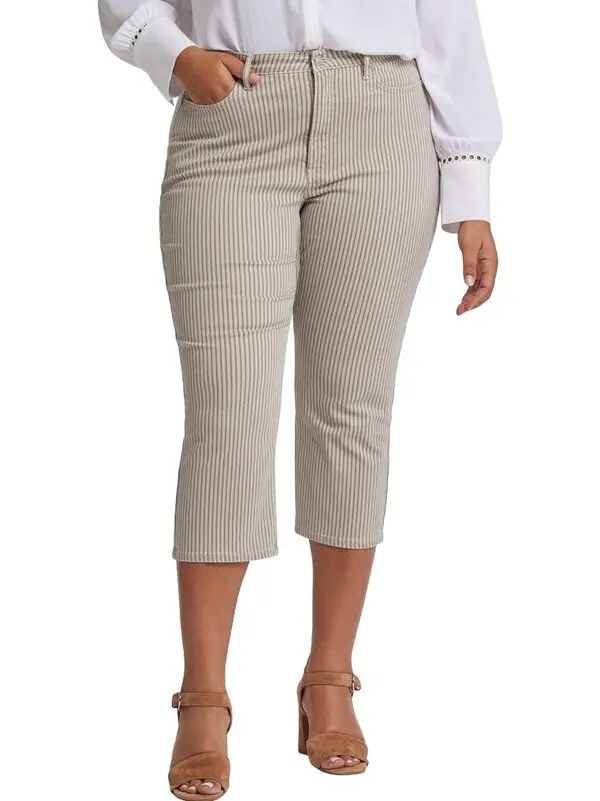 NYDJ Joni High Waist Capri Jeans - Sandbar Stripe