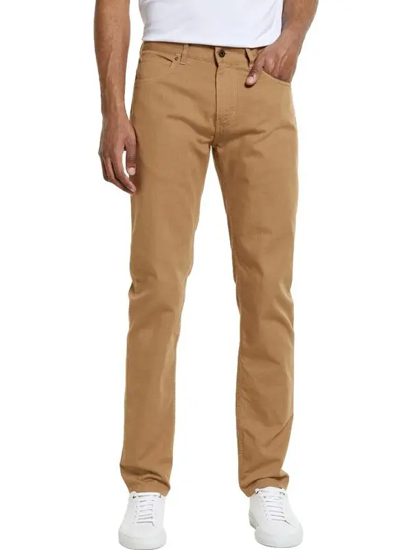 Billy Reid Cotton & Linen Blend Straight Leg Pants - Dark Tan