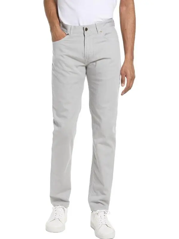 Billy Reid Cotton & Linen Blend Straight Leg Pants - Quarry